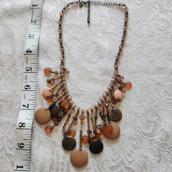 Jewelry | Vintage Dics 1 Necklace In Shades Of Browntan Wclasp | Poshmark
